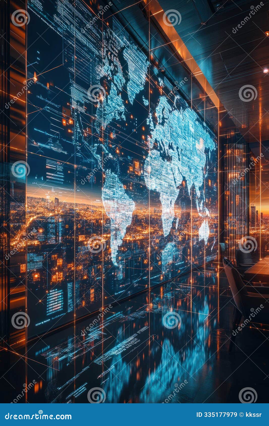 AI Global Economic, Intimate View of a Digital Economic World Map with ...