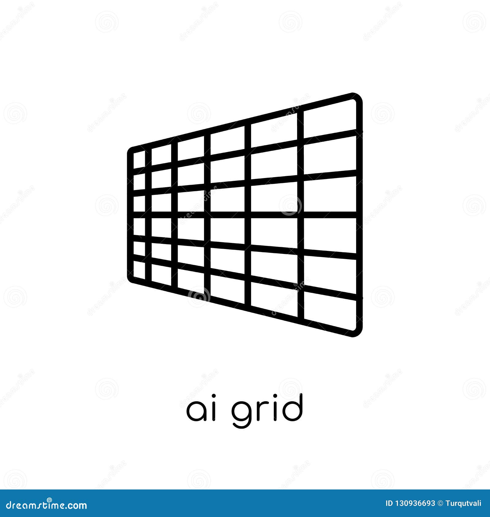 AI Grid Icon. Trendy Modern Flat Linear Vector AI Grid Icon on W Stock ...