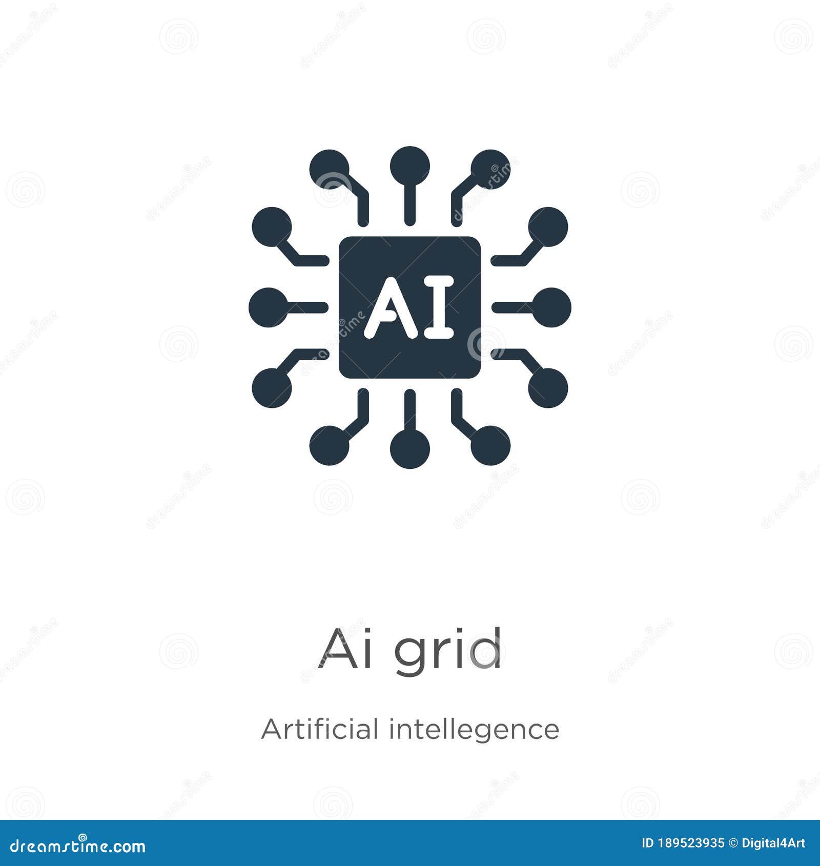 Ai Grid Icon Vector. Trendy Flat Ai Grid Icon From Artificial ...