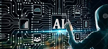 AI and hacking concept stock image. Image of interface - 155015615