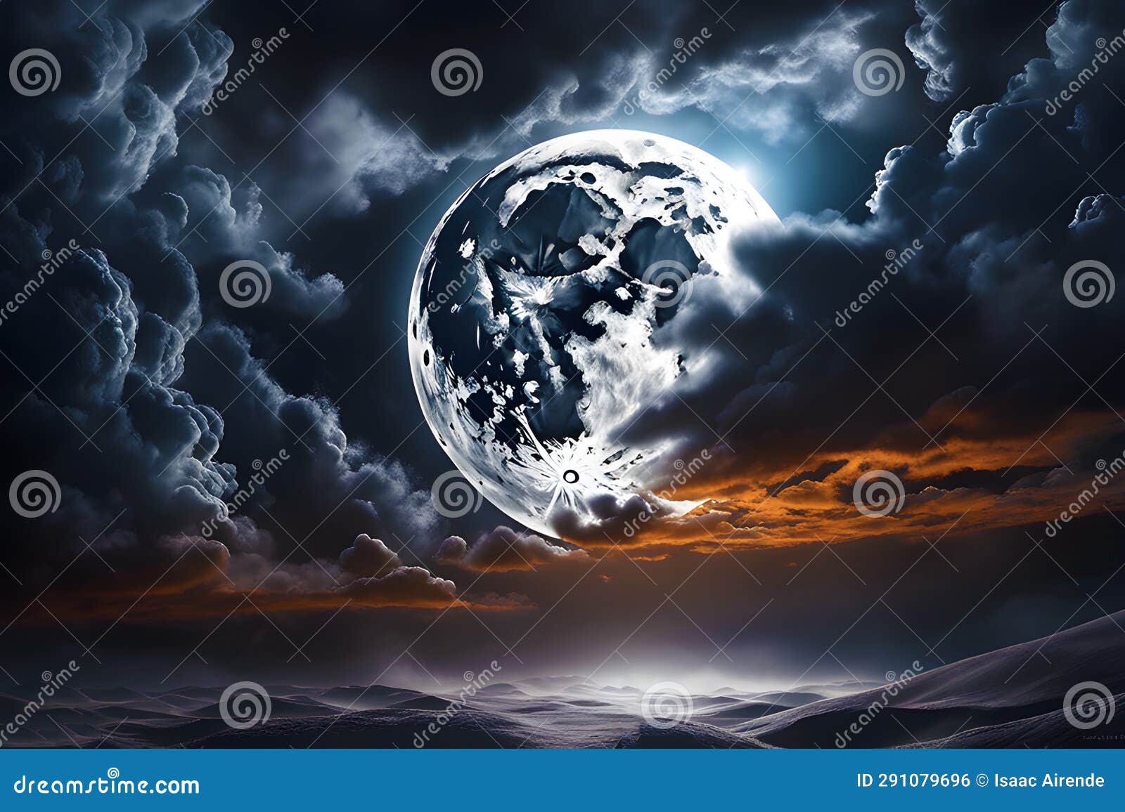 Moonlight Gently Diffuses through a Swirling Blanket of Dark Clouds ...