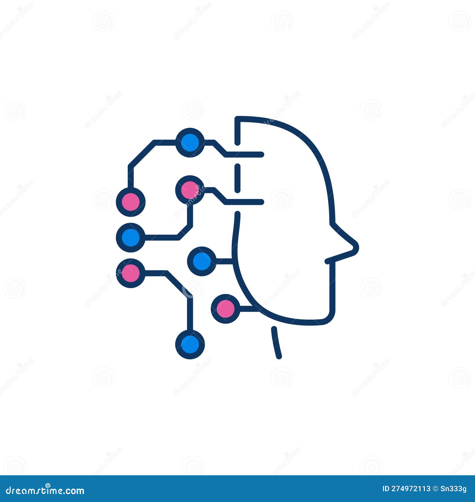 AI Head Vector Innovation Technology Concept Colored Icon or Symbol ...