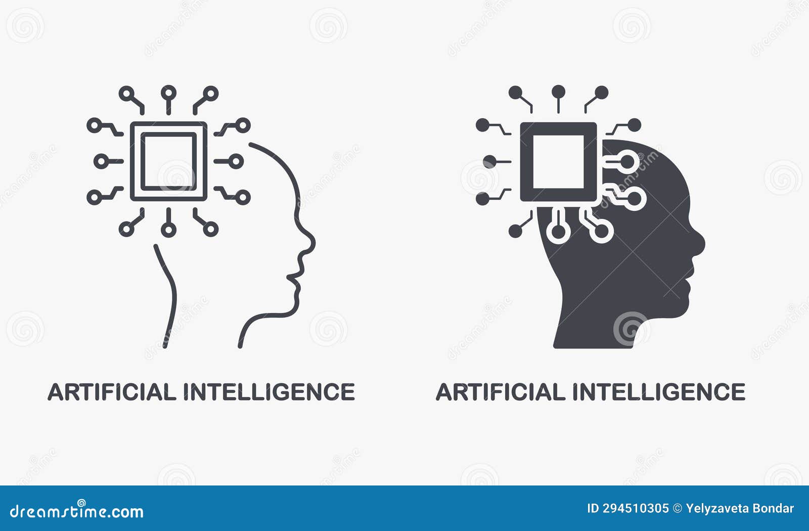 AI in Human Brain Pictogram. Digital Technology and Machine Learning ...