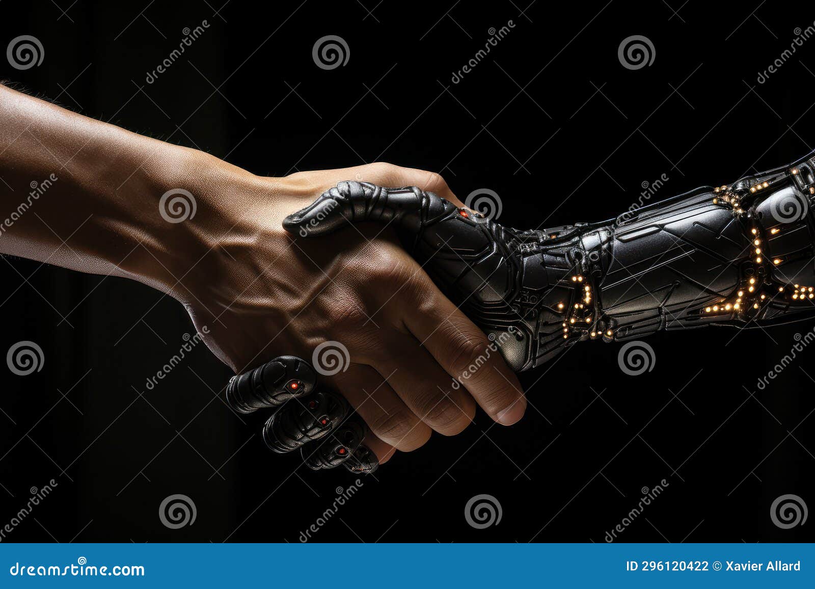 AI Human Cooperation. Generated with AI Stock Illustration ...