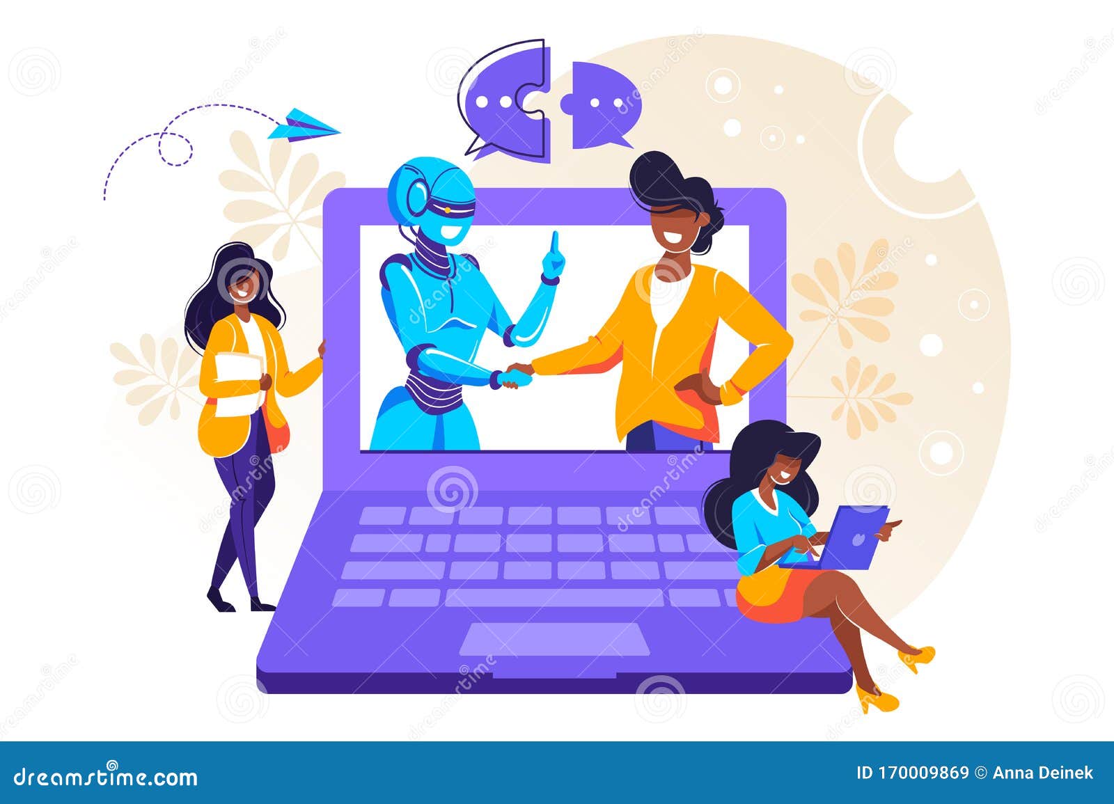 AI, Human Interactive Tech Interaction Stock Vector - Illustration of ... AI, Human Interactive Tech Interaction Stock Vector - Illustration of ...