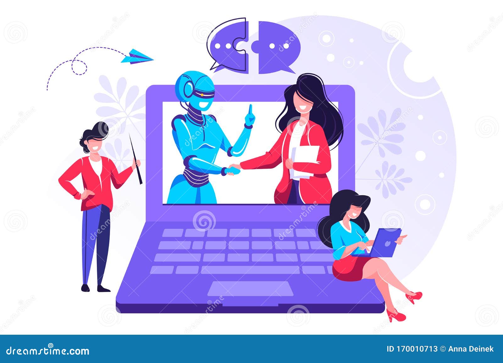 AI, Human Interactive Tech Interaction Stock Vector - Illustration of ... AI, Human Interactive Tech Interaction Stock Vector - Illustration of ...