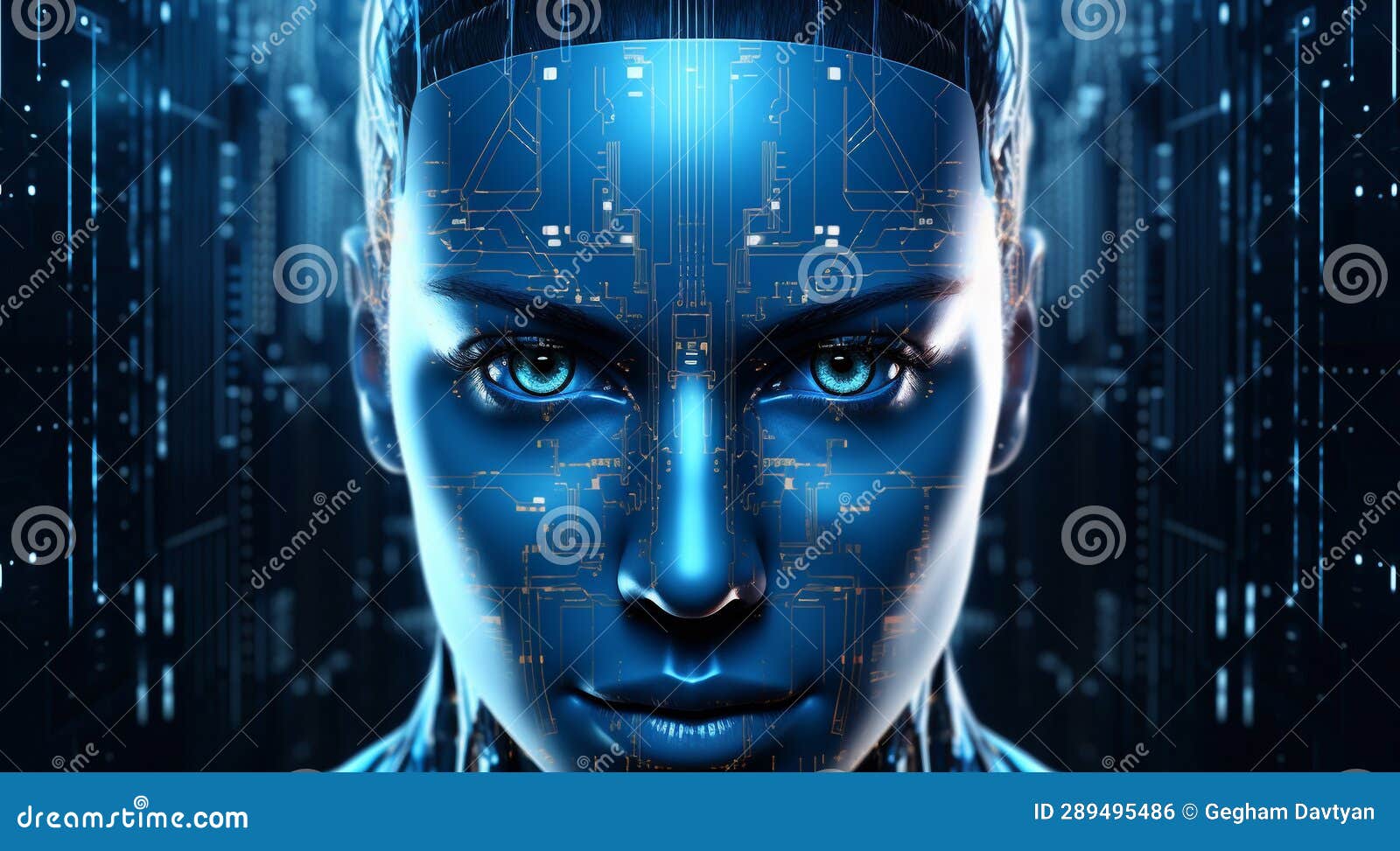 AI Humans Face on Background, Technology AI Face, Bionic Robot Face ...