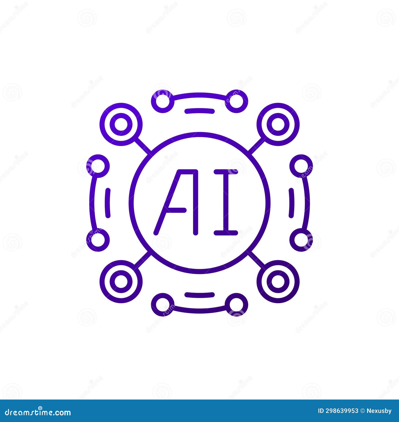 AI Icon, Artificial Intelligence Technologies Stock Illustration ...