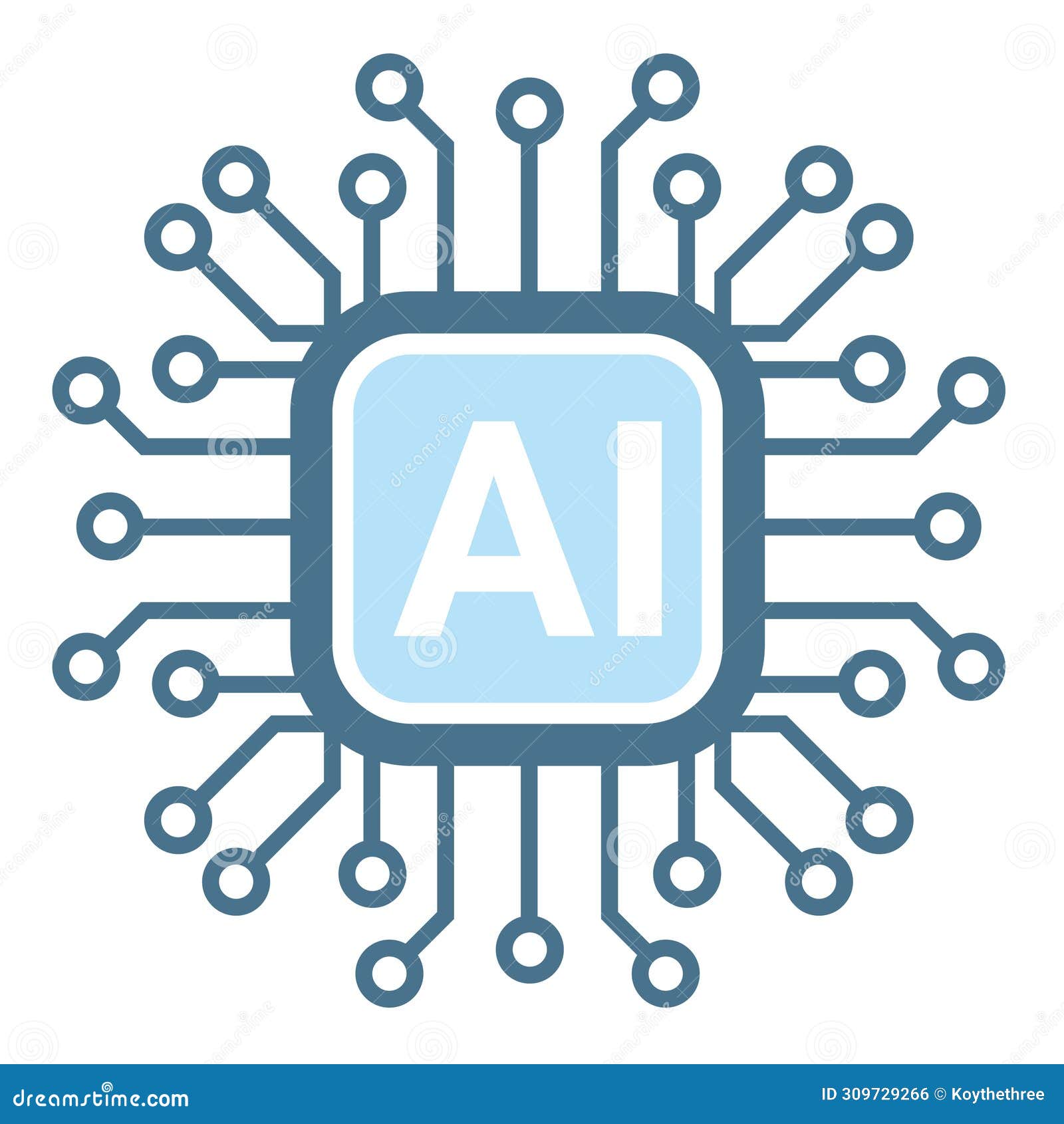 AI chip icon stock illustration. Illustration of collection - 309729266