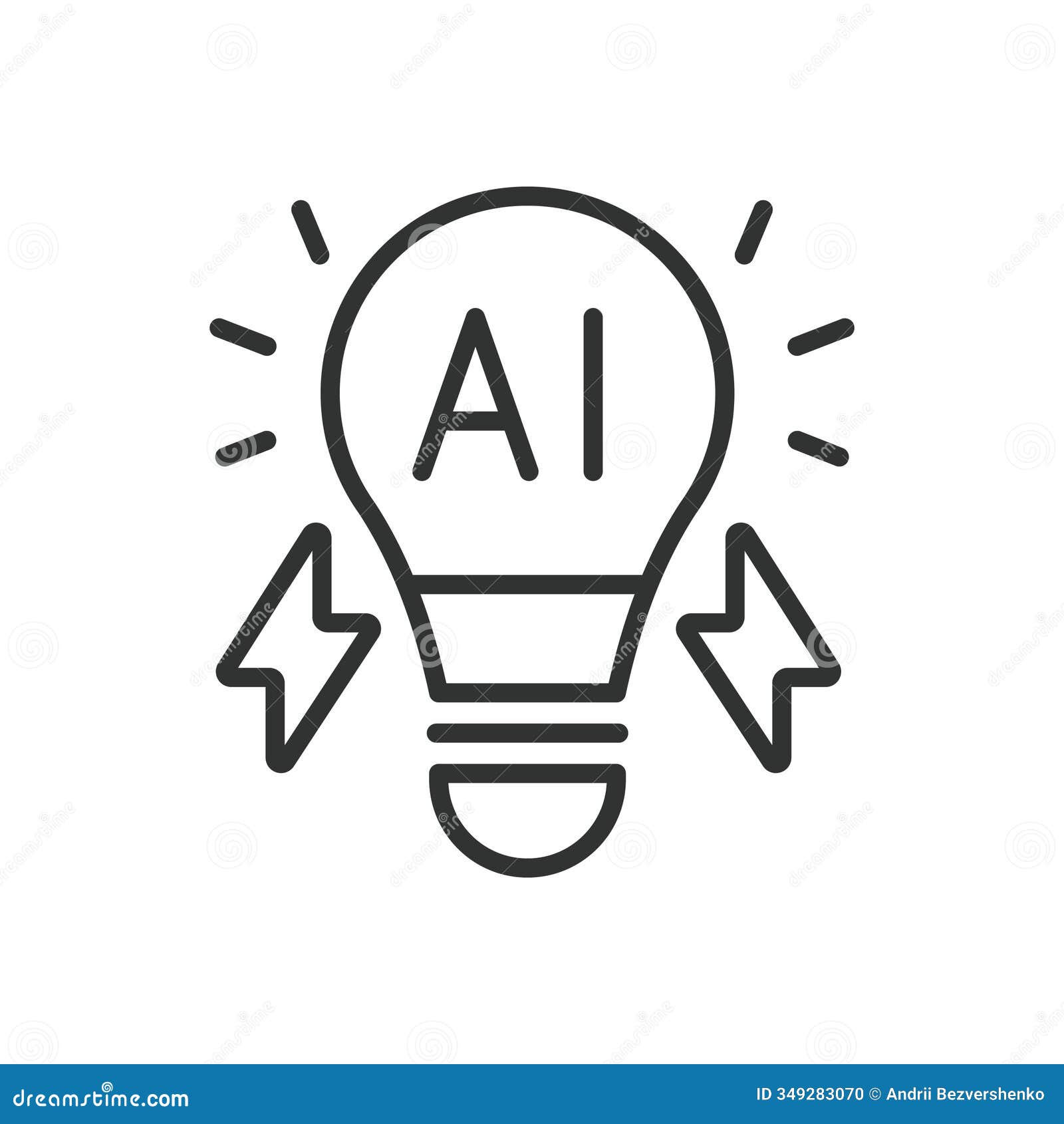 AI Idea, Icon in Line Design. AI, Idea, Innovation, Concept, Thinking ...