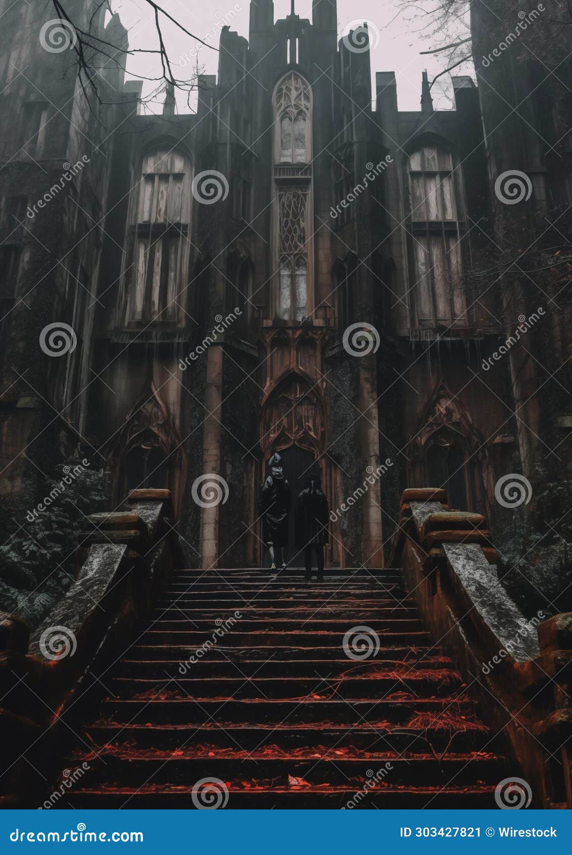 AI Illustration of an Aged Stone Castle Structure with a Grand Entrance ...