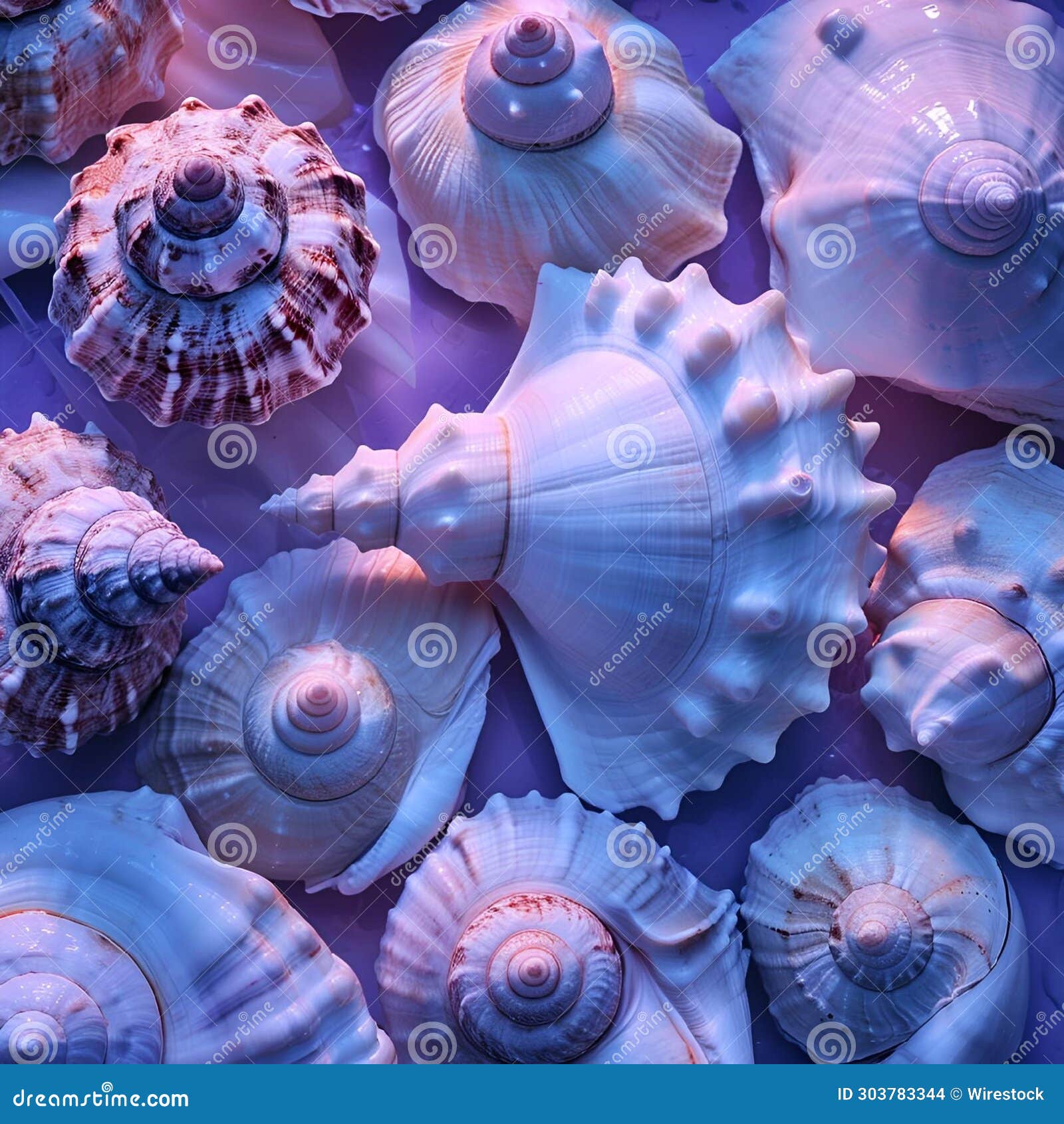 AI Illustration of an Arrangement of Shells, Carefully Grouped Together ...