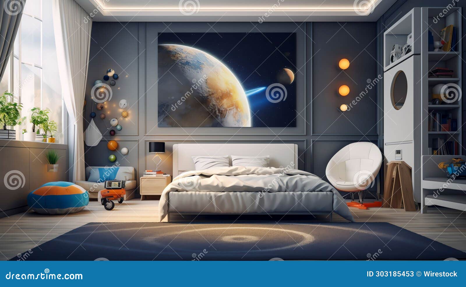 An AI Illustration of a Bedroom Has Been Created for this 3d Visual ...