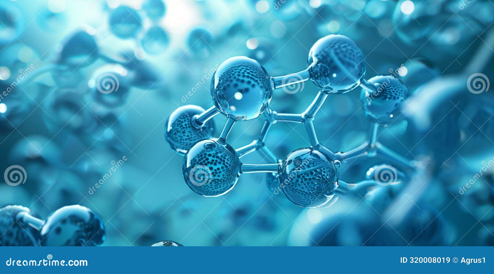 Illustration of Blue Background with Hydrogen Molecule Stock ...