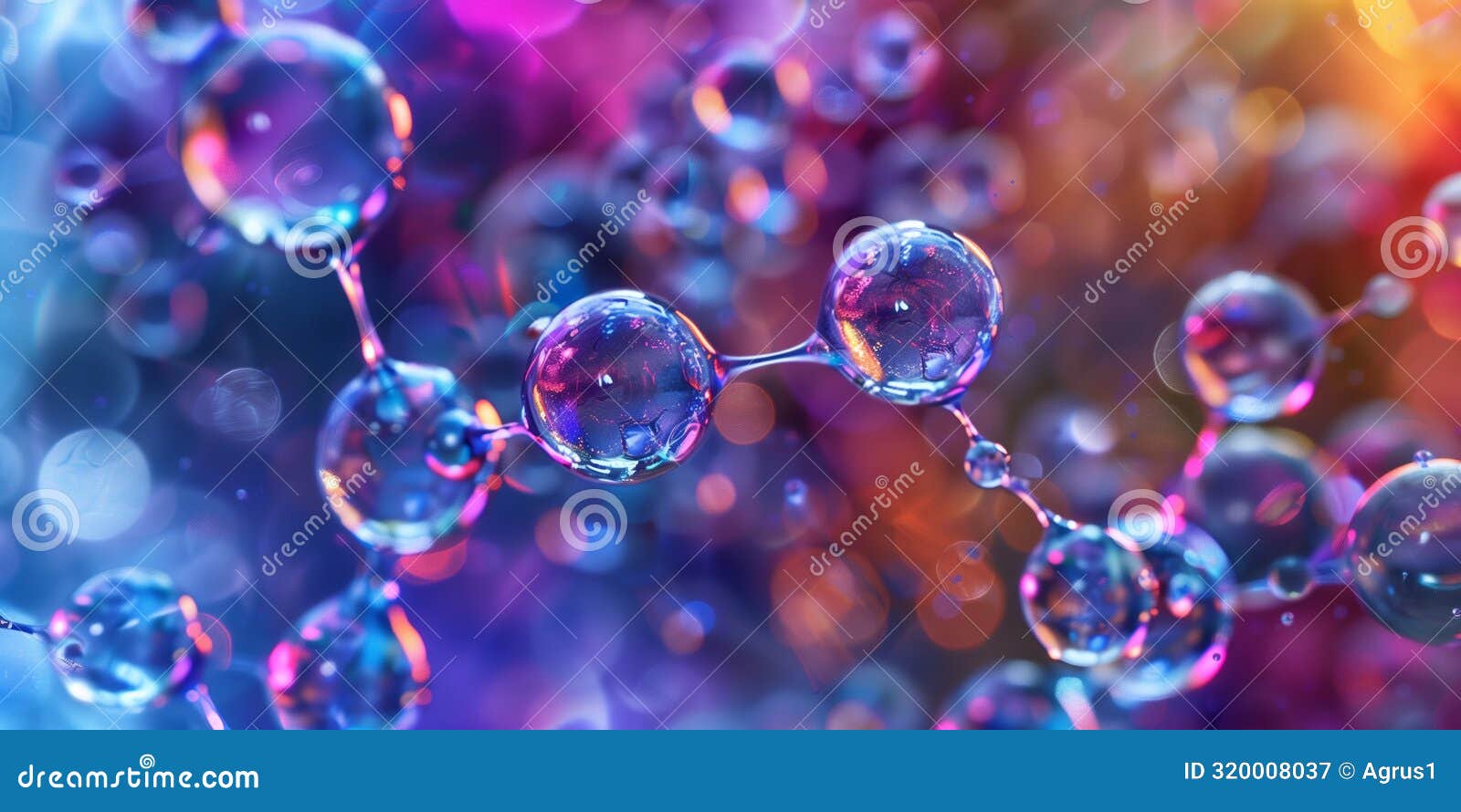 Illustration of Blue Background with Hydrogen Molecule Stock ...