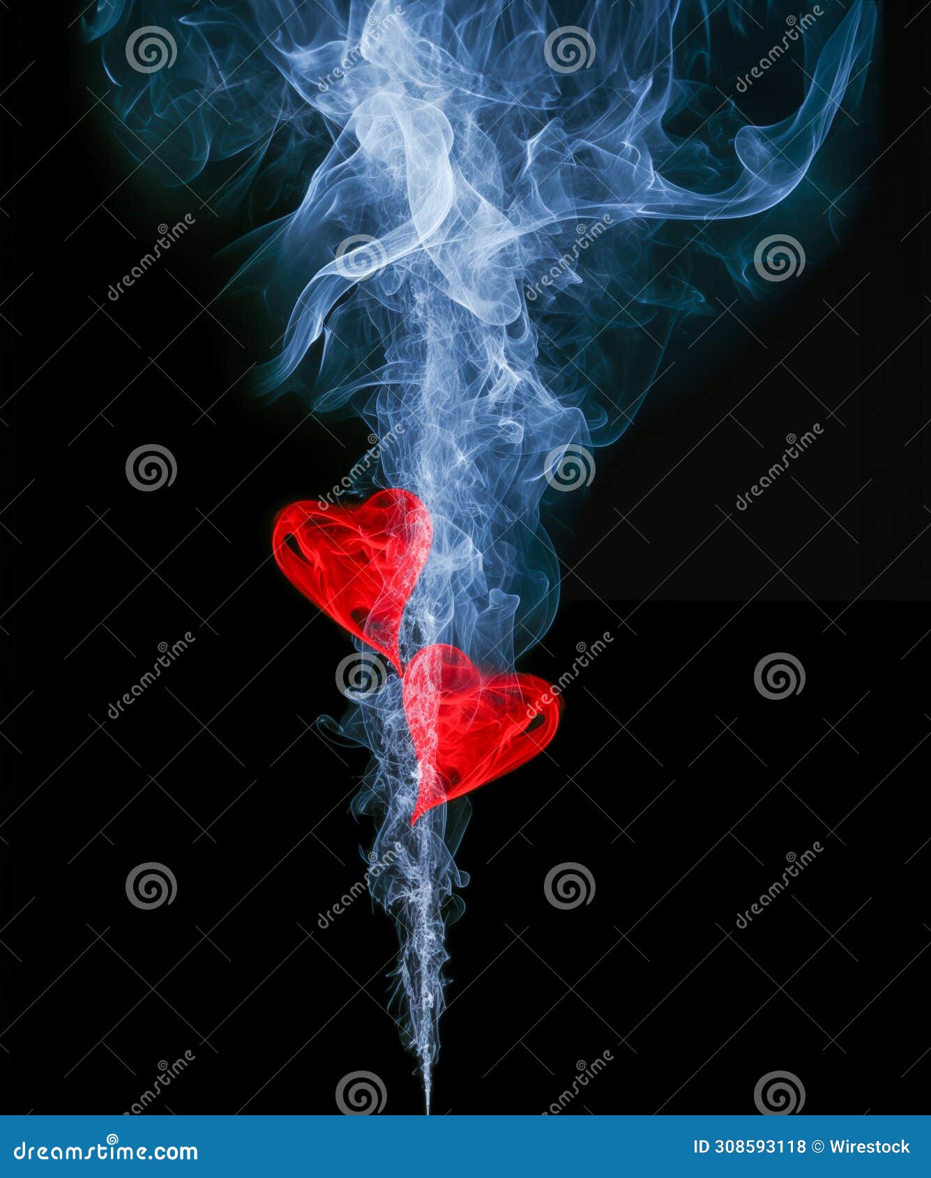 AI Illustration of a Cigarette Smoke Forms Heart-shape Stock ...