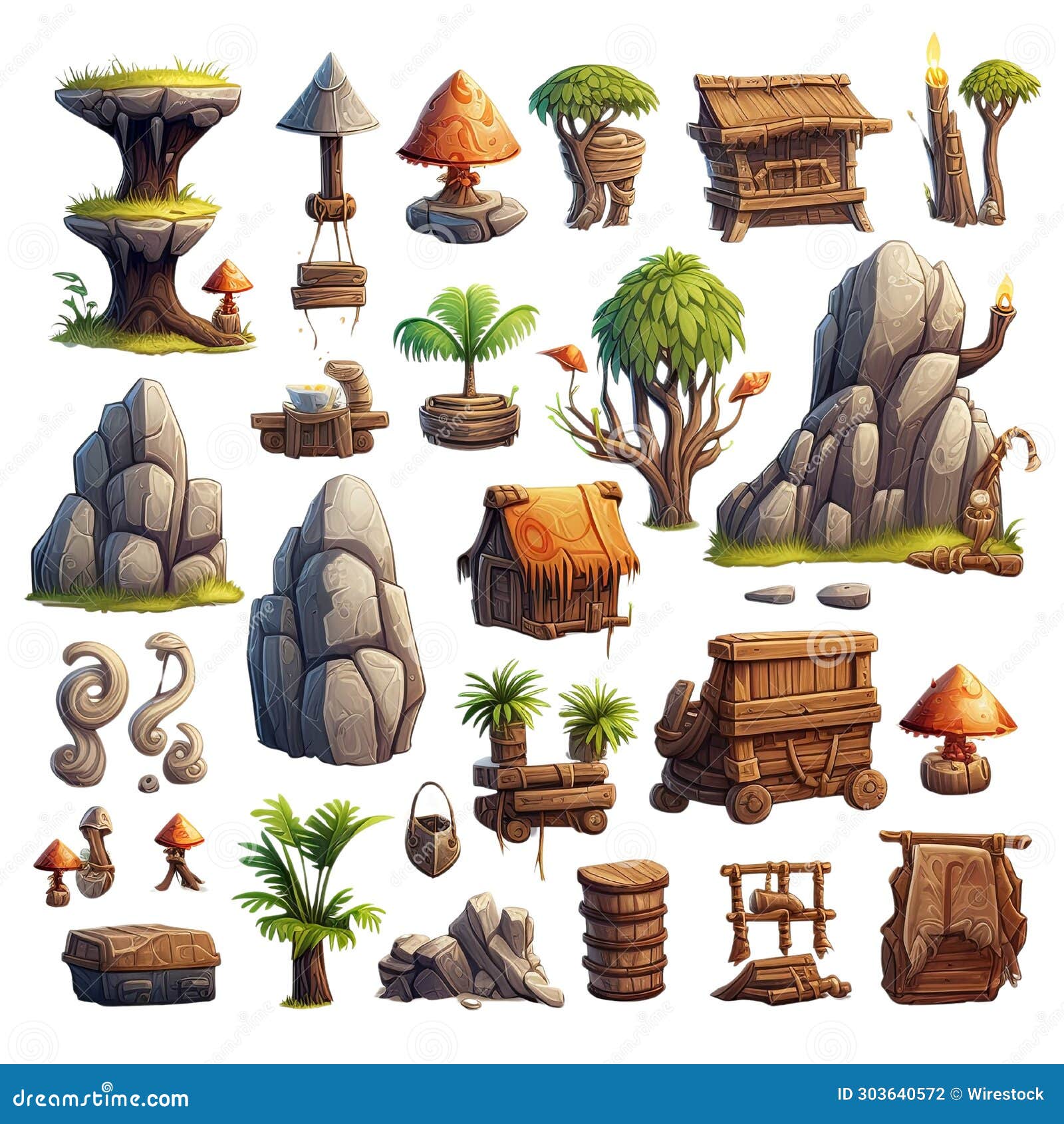 AI Illustration of a Collection of Assorted Natural Objects, Including ...