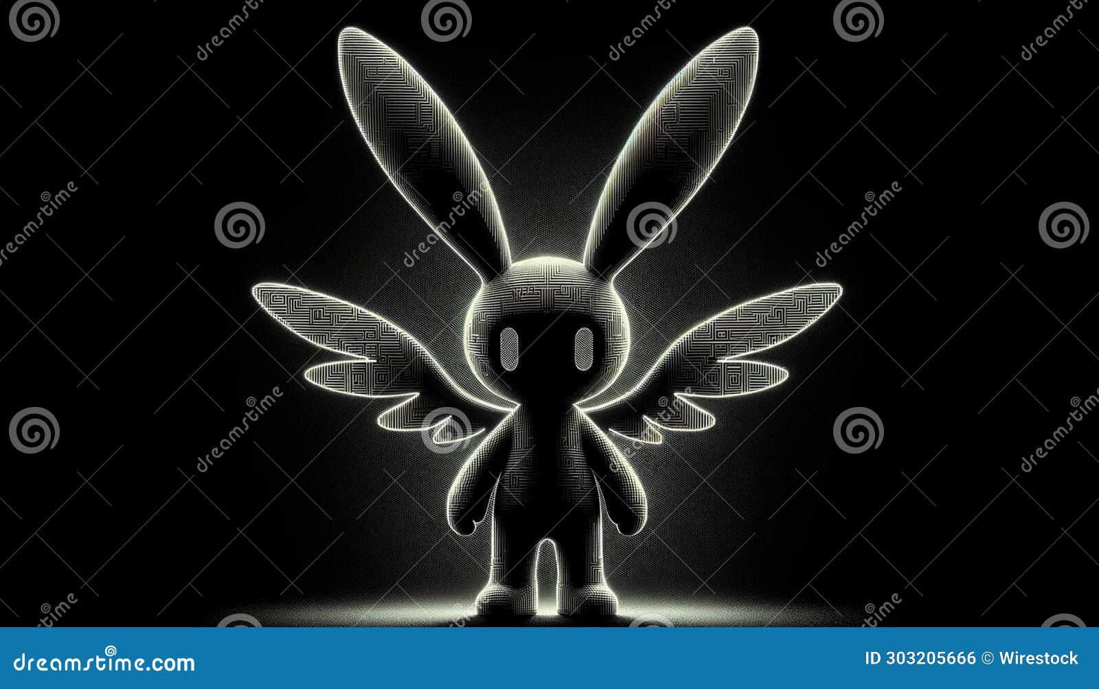 An AI Illustration of the 3d Animation of the Devil Bunny is Shown on a ...