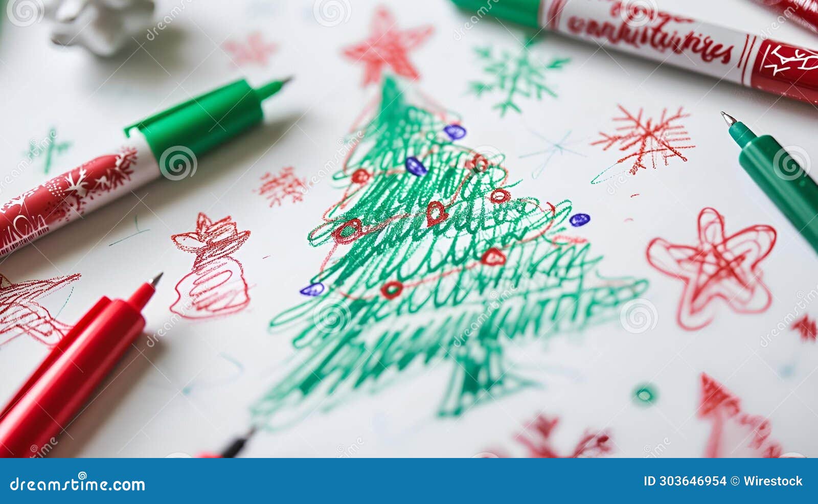 AI Illustration of a Festive Christmas Tree with an Array of Colorful ...