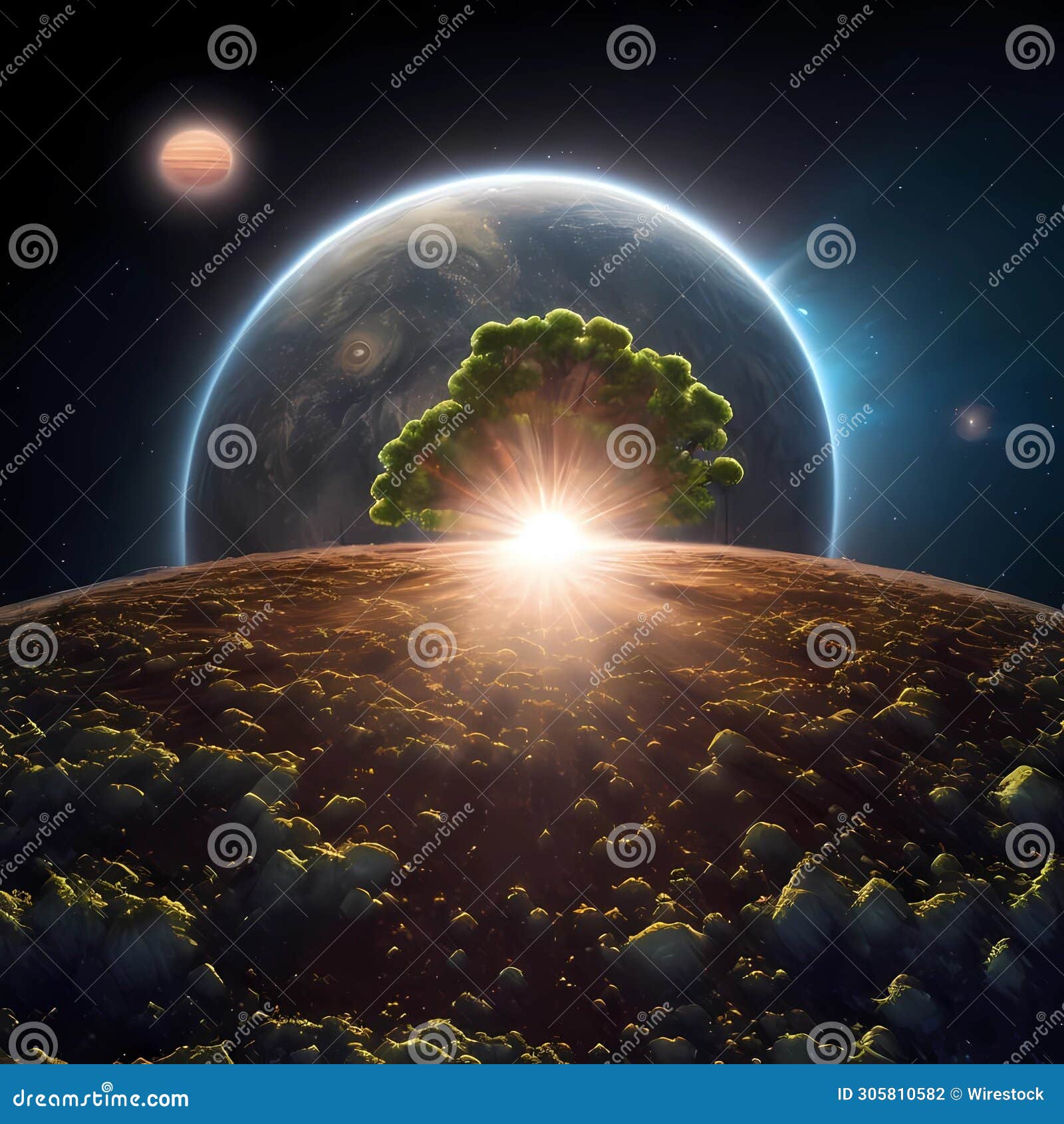 AI Illustration of a Futuristic Planet from the Future Stock ...