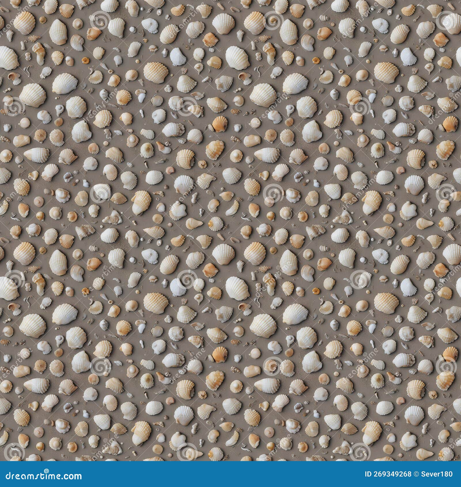 AI Illustration. Surface With Small Shells And Fossils. Seamless ...