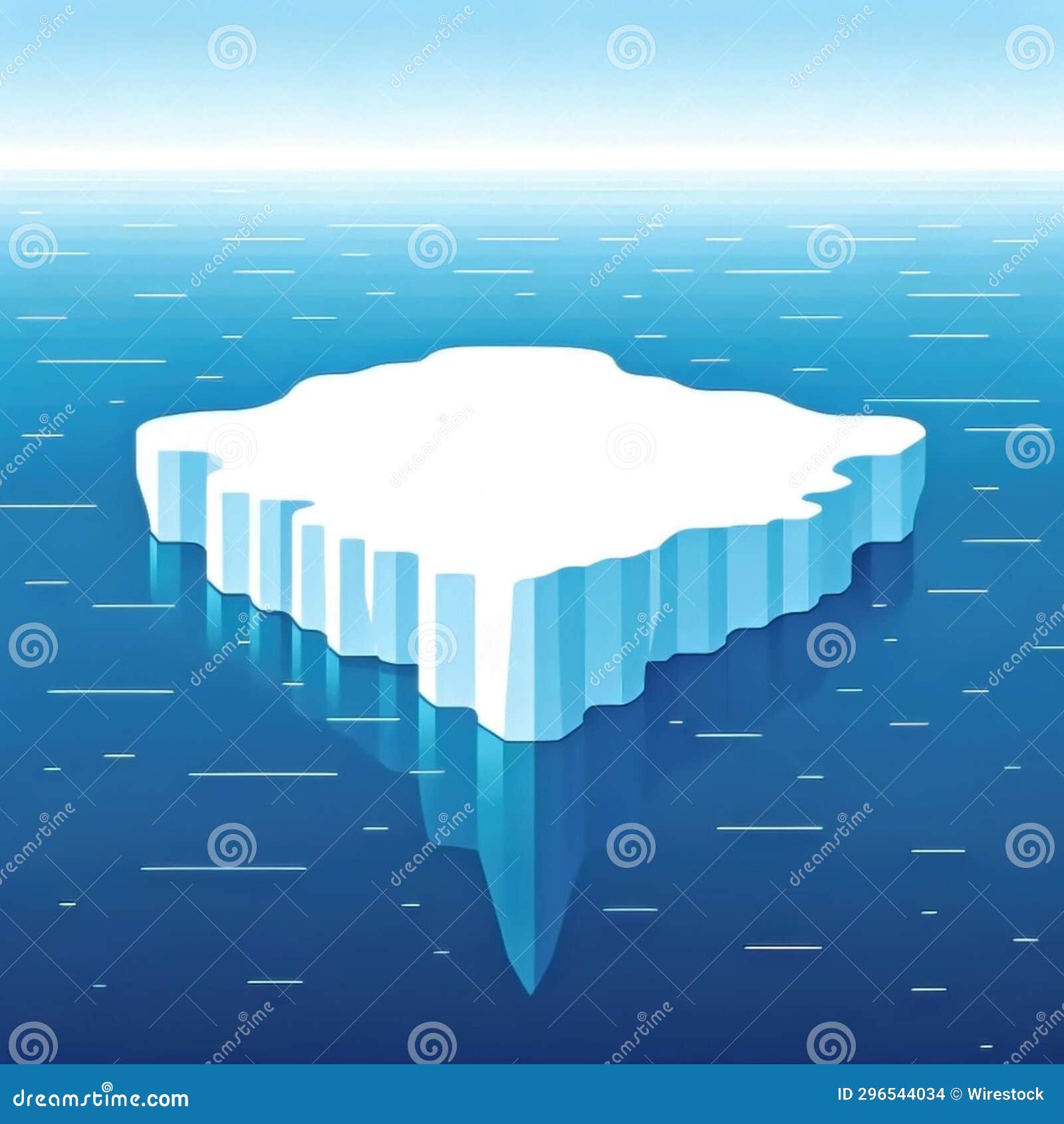 An AI Illustration of an Iceberg Floating in the Ocean with White ...