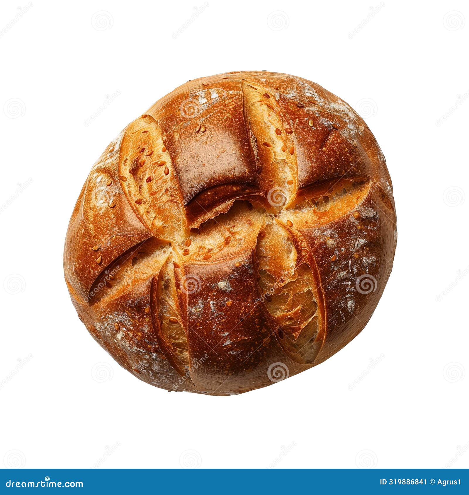 Isolated Bread Roll, Top View Stock Illustration - Illustration of ...