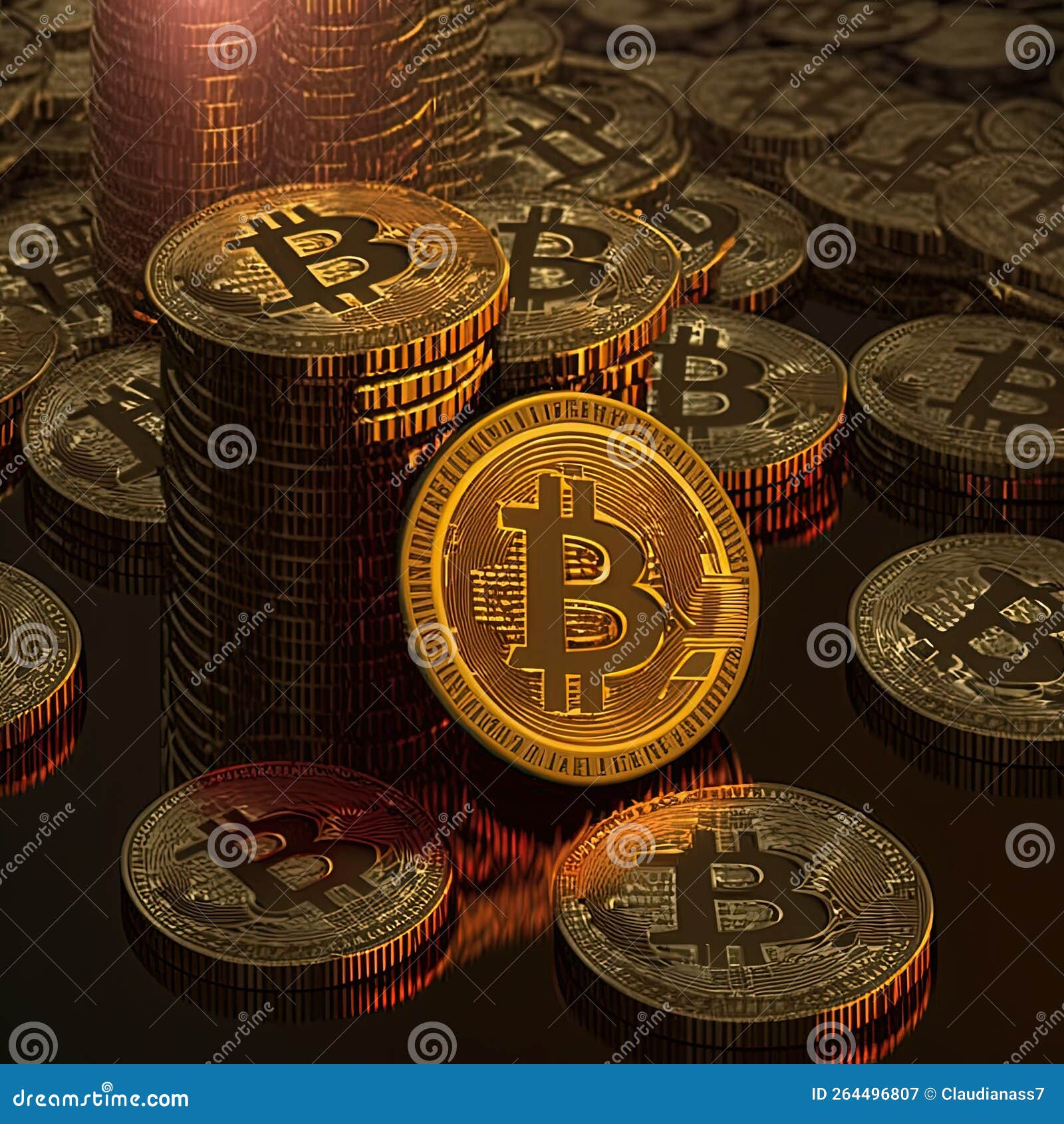 Ai Midjourney Illustration of Bitcoins Stock Illustration ...