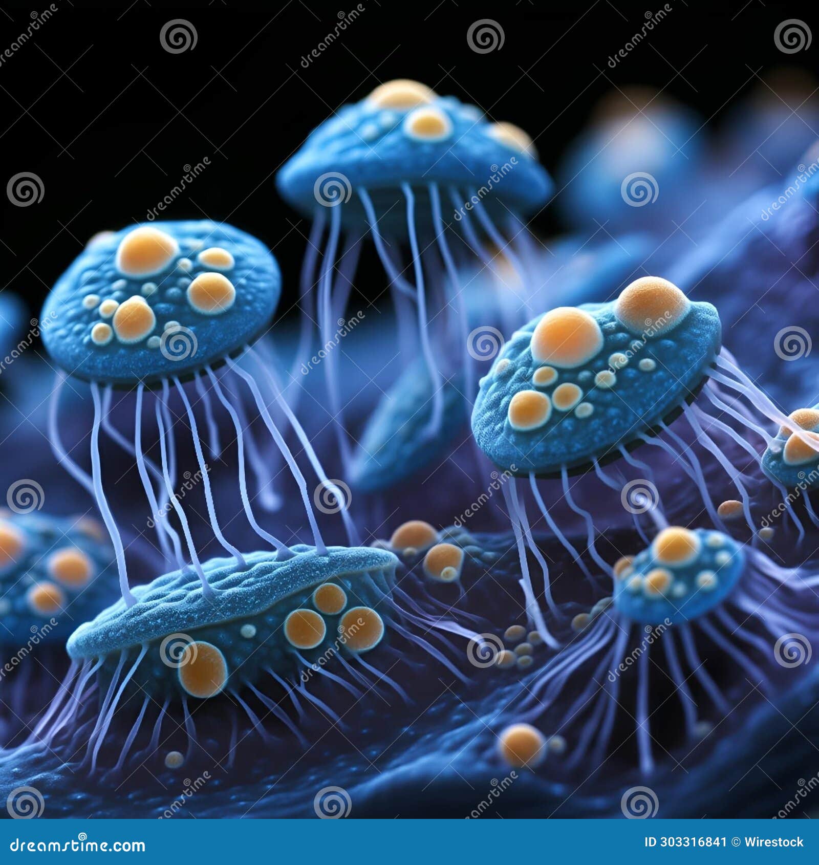 AI Illustration of a Microscopic Image of Protozoa. Stock Illustration ...