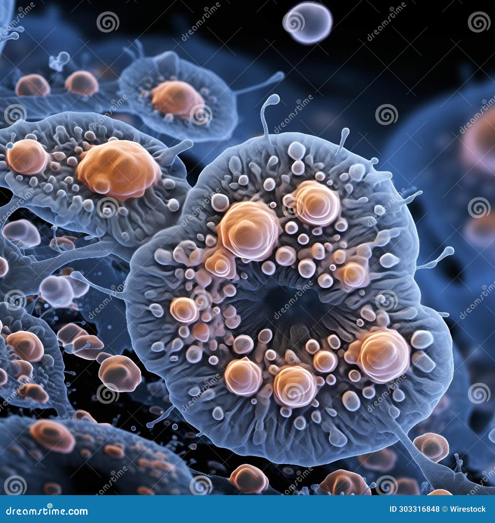 AI Illustration of a Microscopic Image of Protozoa. Stock Illustration ...