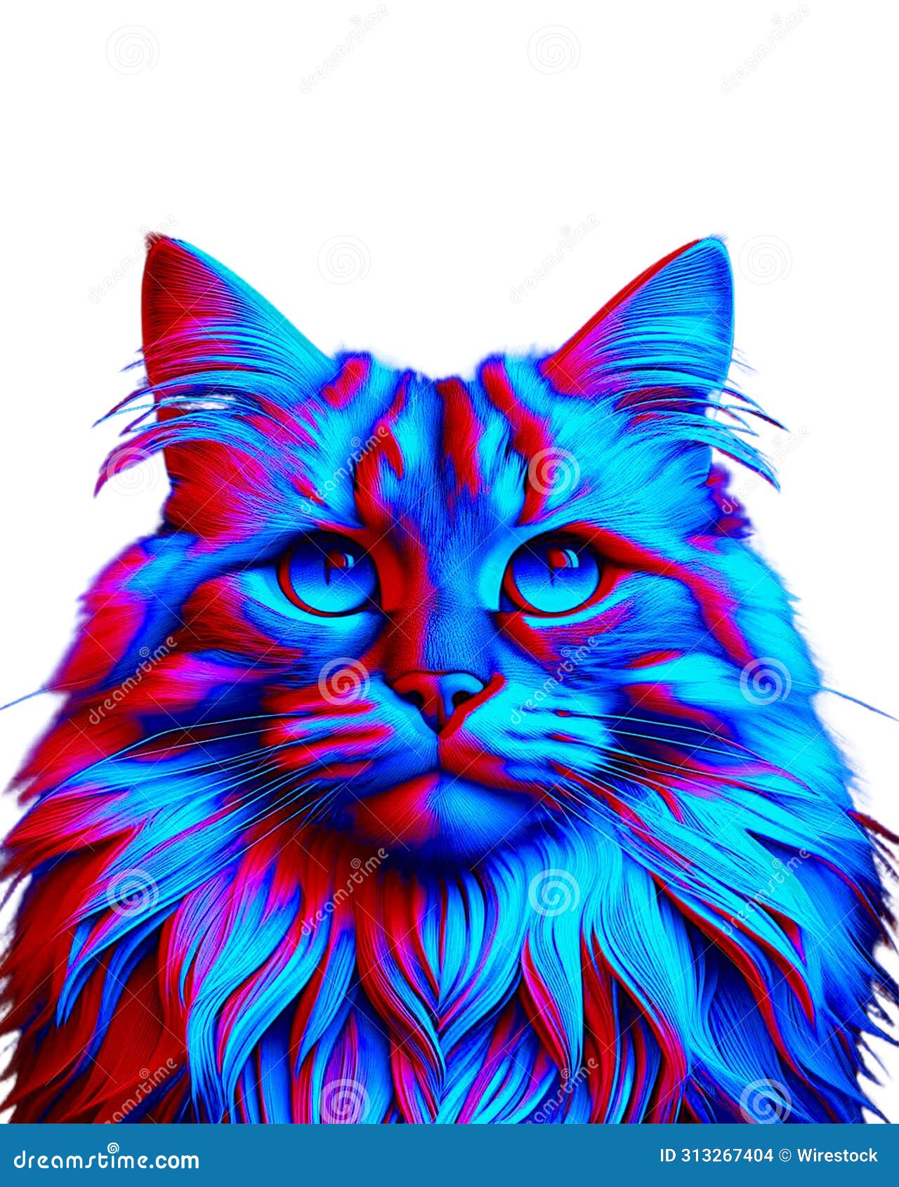 AI Illustration of an Oversaturated Chroma Cat Stock Illustration ...