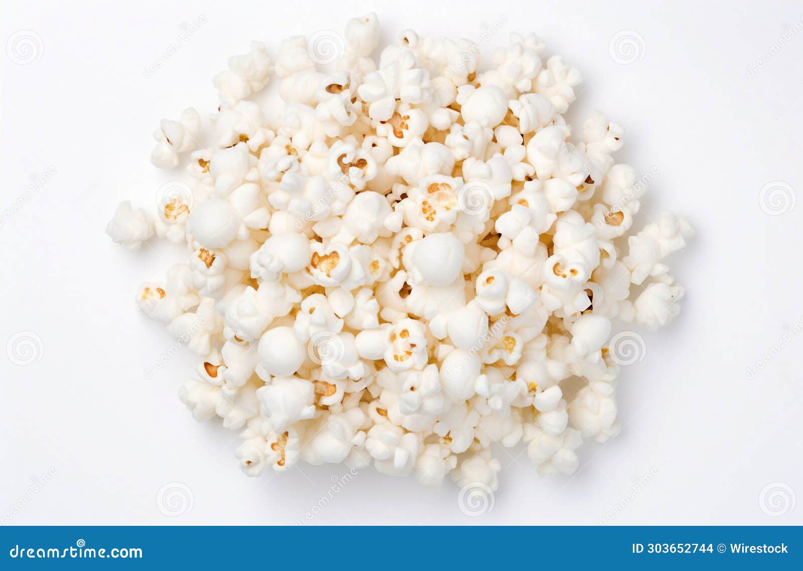 AI Illustration of a Pile of White Popcorn Kernels on a White ...