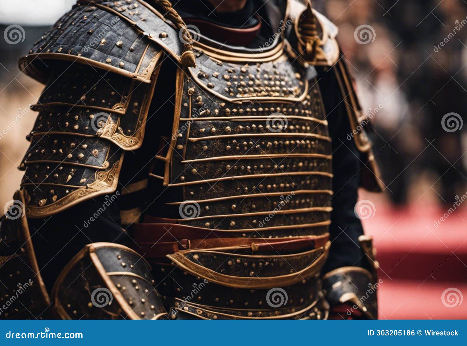 A Samurai In Armor With Two Katanas Emerges From The Japanese Ritual ...