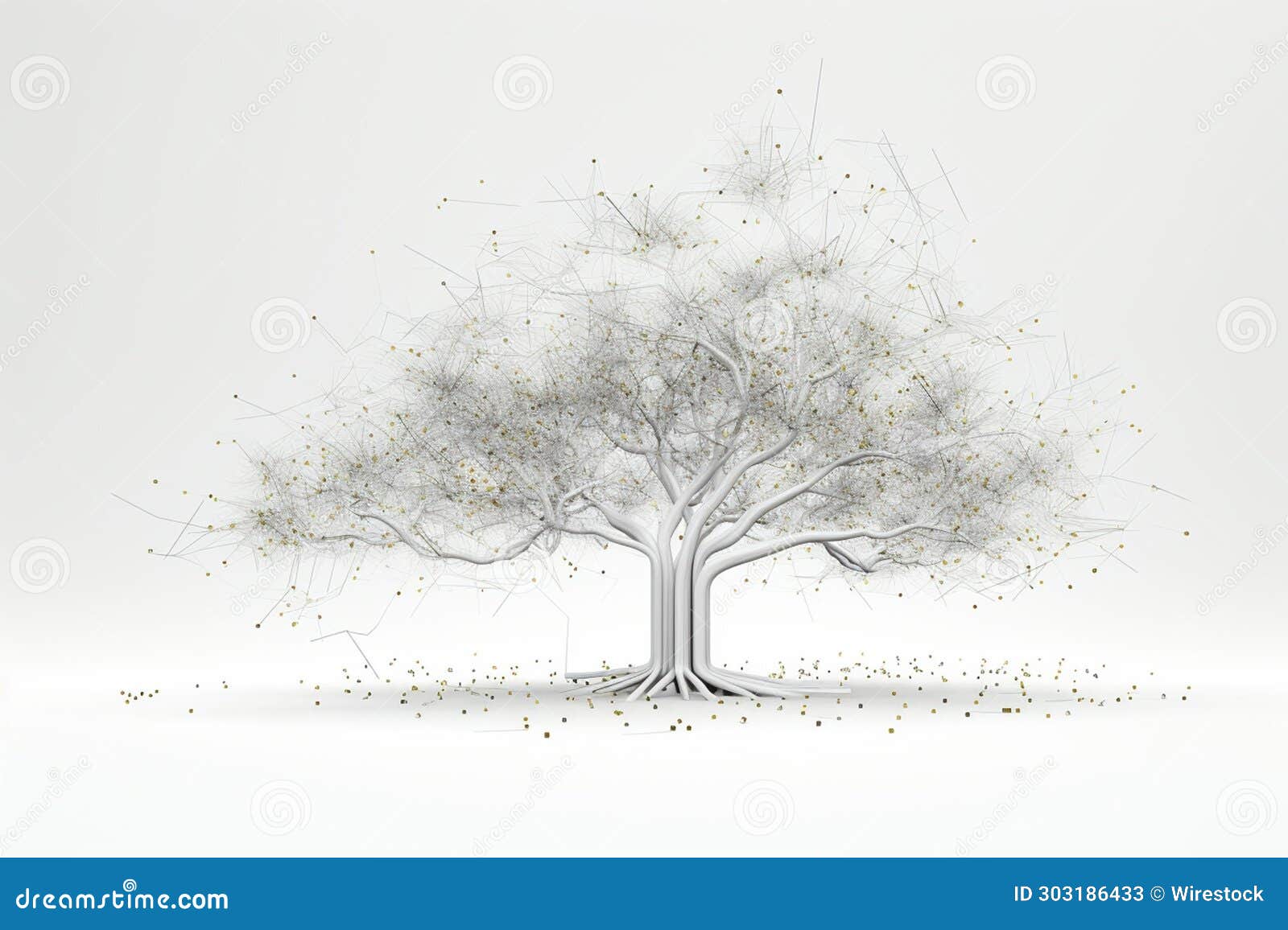 AI Illustration of a Stylized Tree with a Multitude of Branches ...