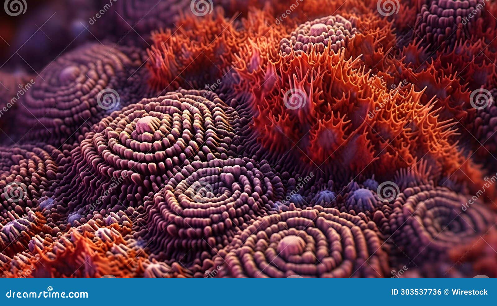 AI Illustration of the Texture of a Coral Surface with a Complex ...