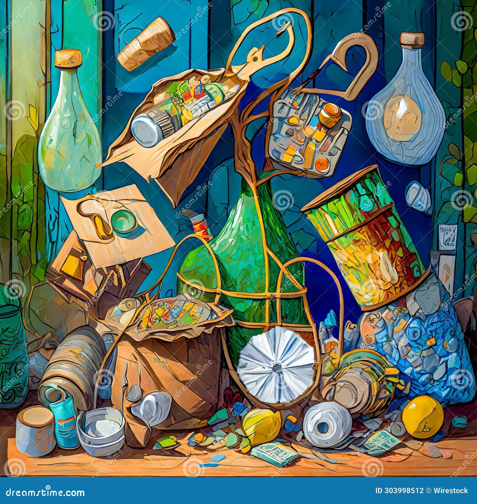 AI Illustration of the Transformation of Waste Material into Beautiful ...