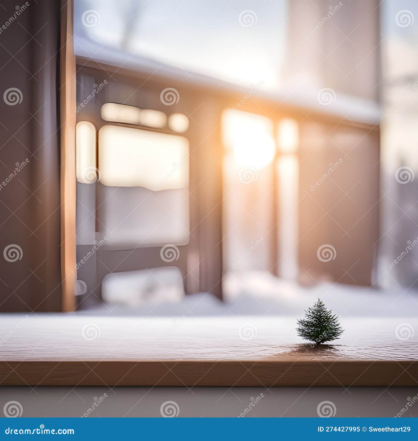 AI Illustration of Tree on Window Sill Stock Illustration ...