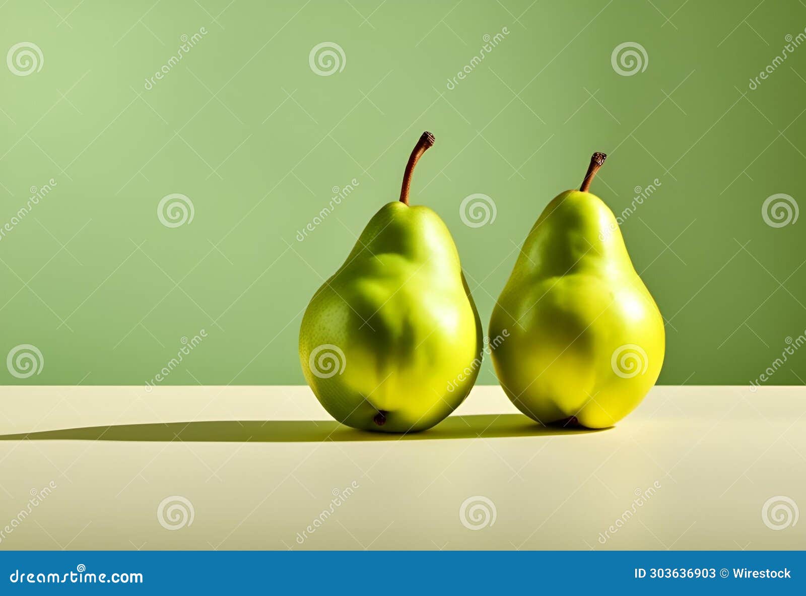 AI Illustration of Two Ripe Yellow Pears Side by Side. Stock ...