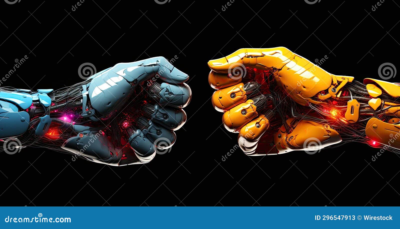 An AI Illustration of Two Robotic Hands are Pointing Each Other in ...
