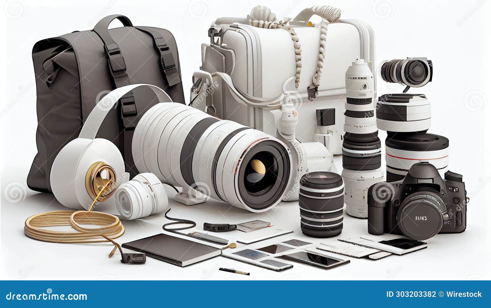 An AI Illustration of Various Types of Cameras, Equipment and ...