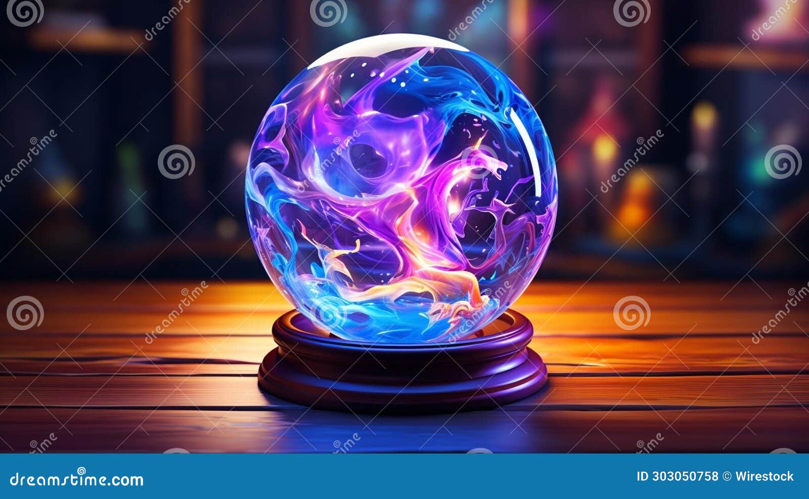 AI Illustration of a Vibrant Blue Fireball Illuminated by the Sunlight ...