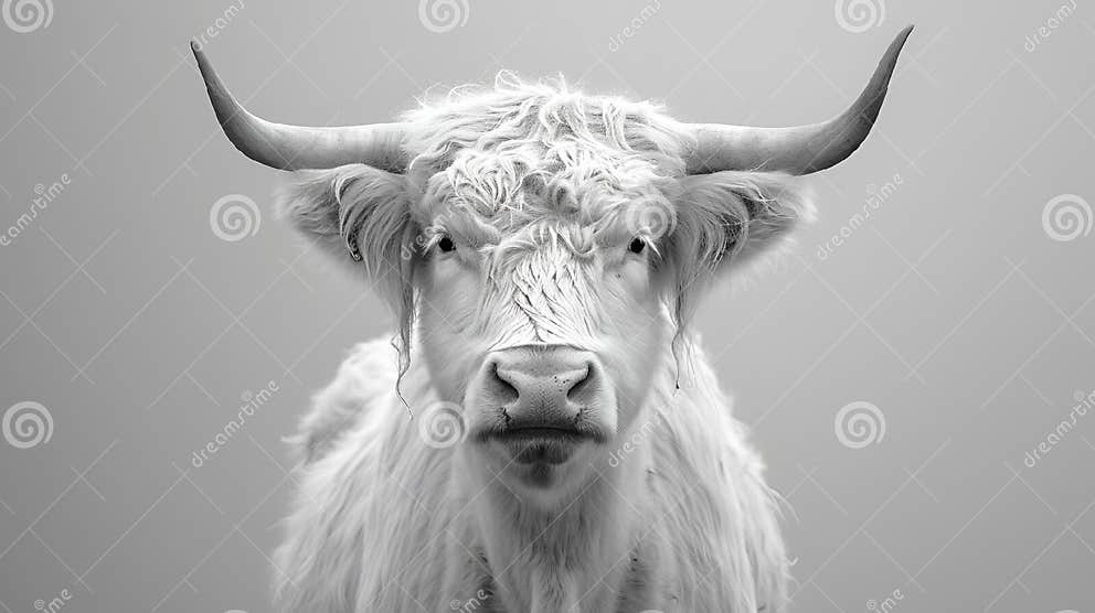 AI Illustration of a White Grey Bull Stock Illustration - Illustration ...