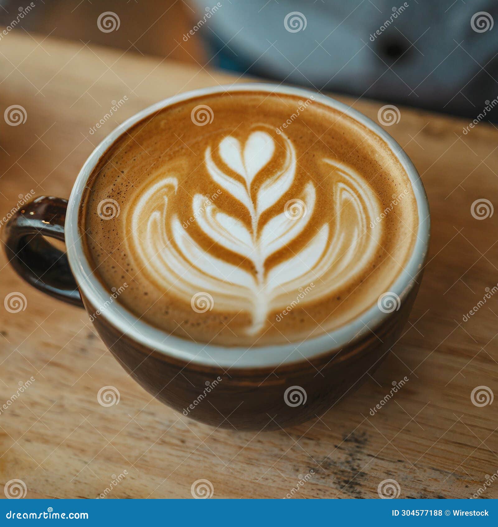 AI Illustration of a White Patterned Cup of Coffee Adorned with ...