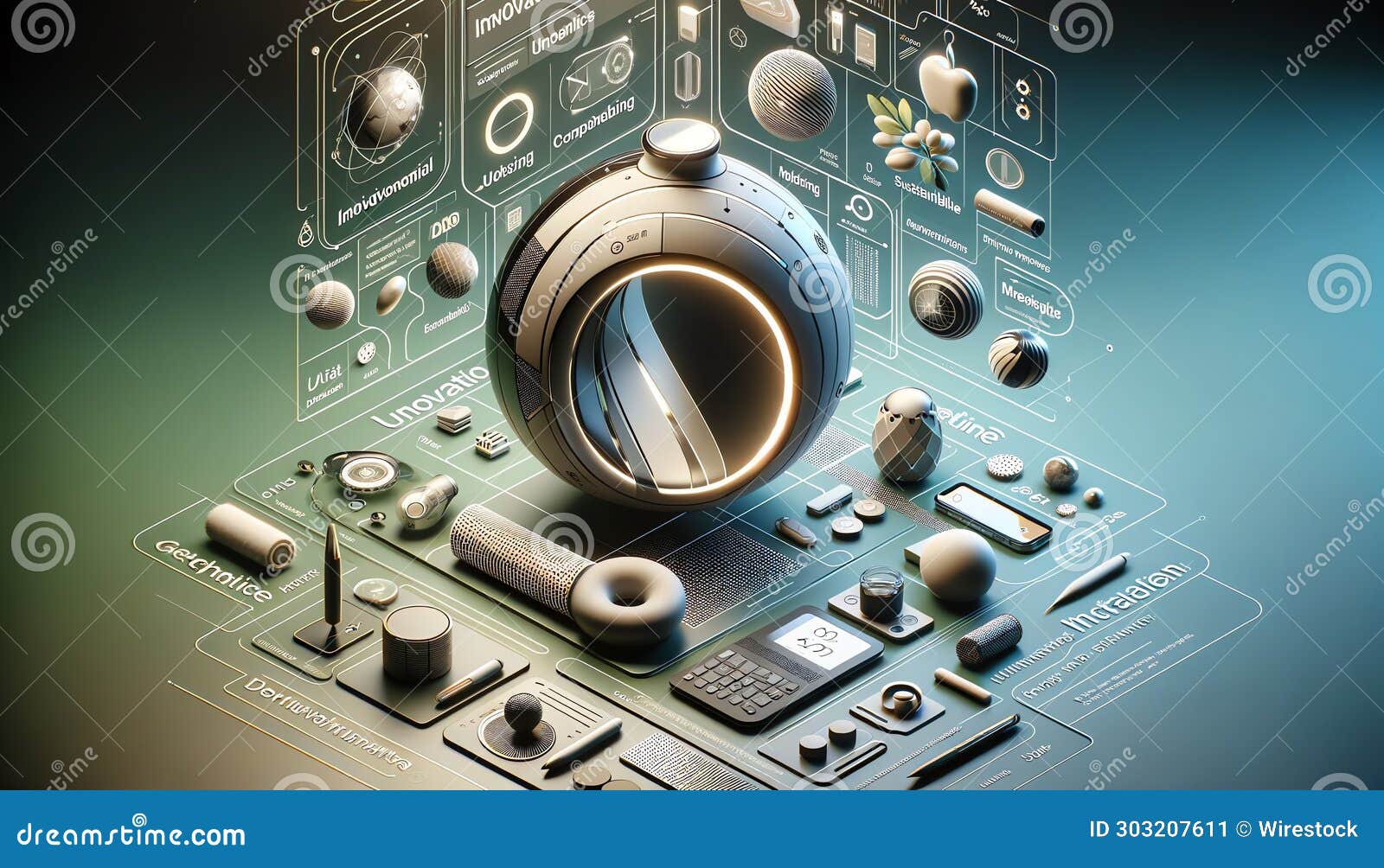 AI Illustration of a Work Station with a Variety of Electronic ...