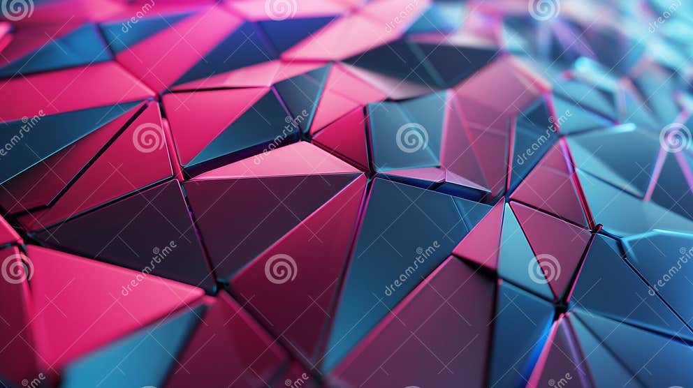 Futuristic Geometric Wall Pattern Consisting of 3D Triangular Prisms ...