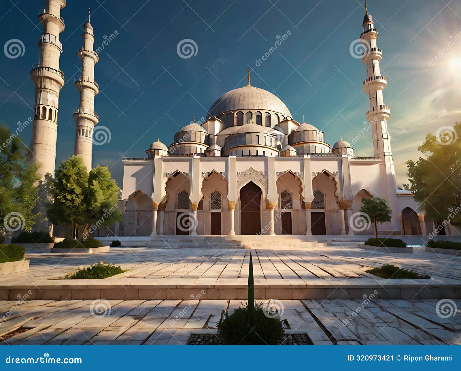 AI Image Generated Mosque Symboling Eid Al Adha Stock Illustration ...