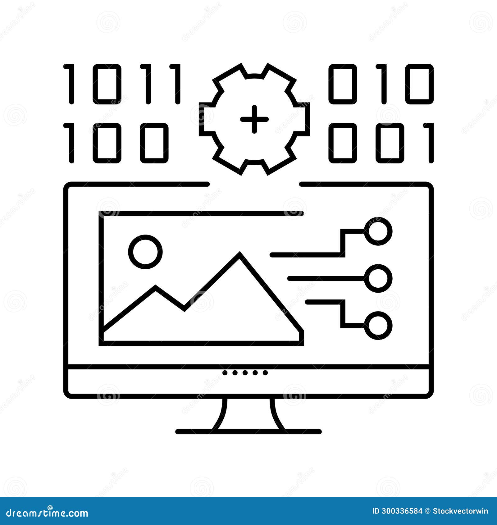 Ai Image Generation Future Technology Line Icon Vector Illustration ...
