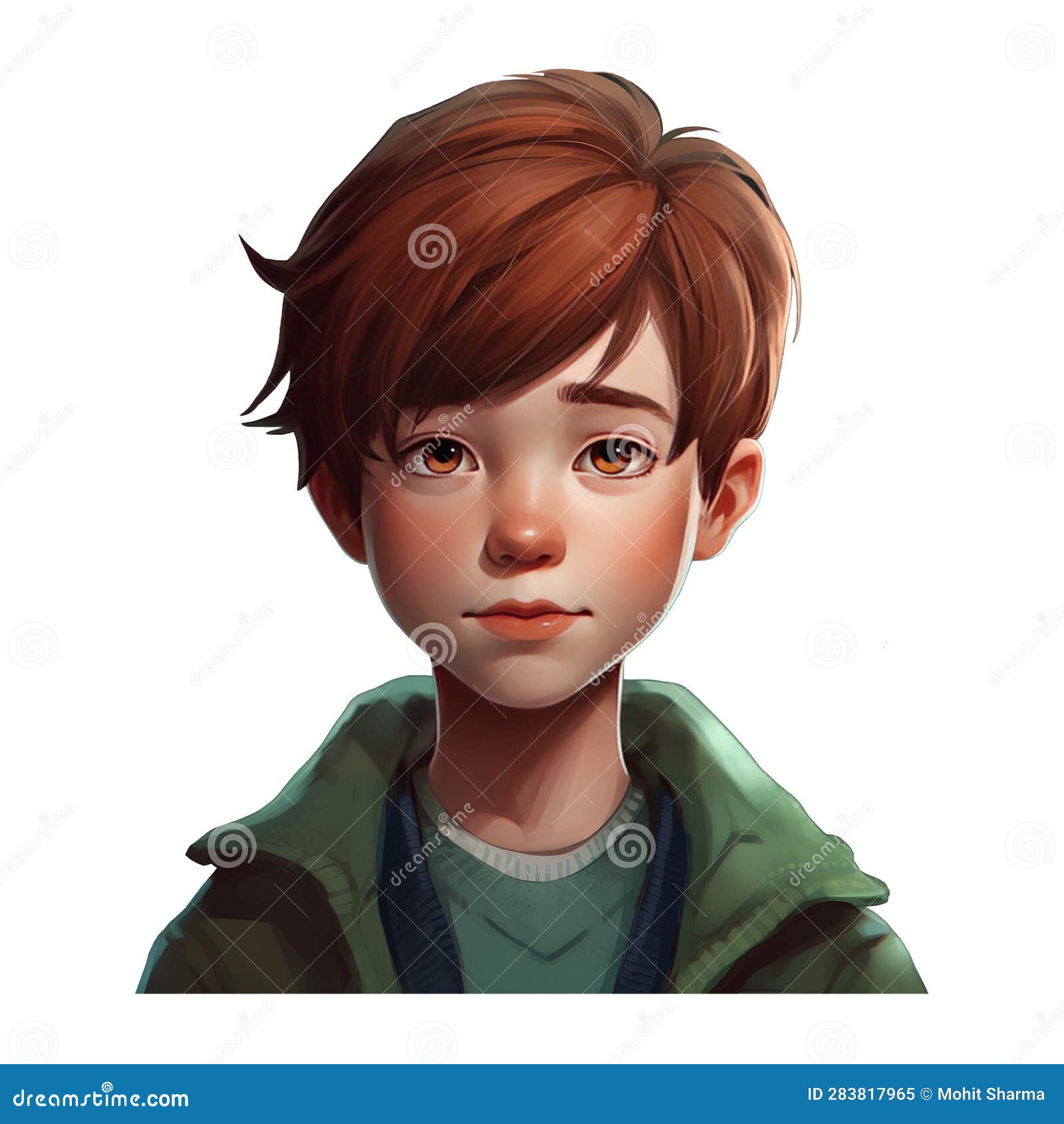 Ai Image Generative Avatar Picture of a Boy Child. Stock Illustration ...