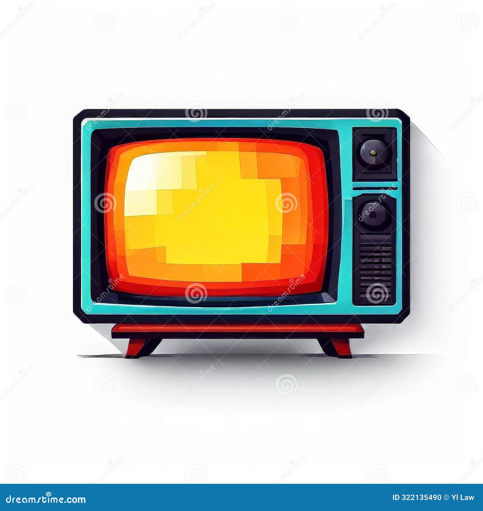 AI Image Generator, an Ancient TV Boasting a Rectangular Editorial ...