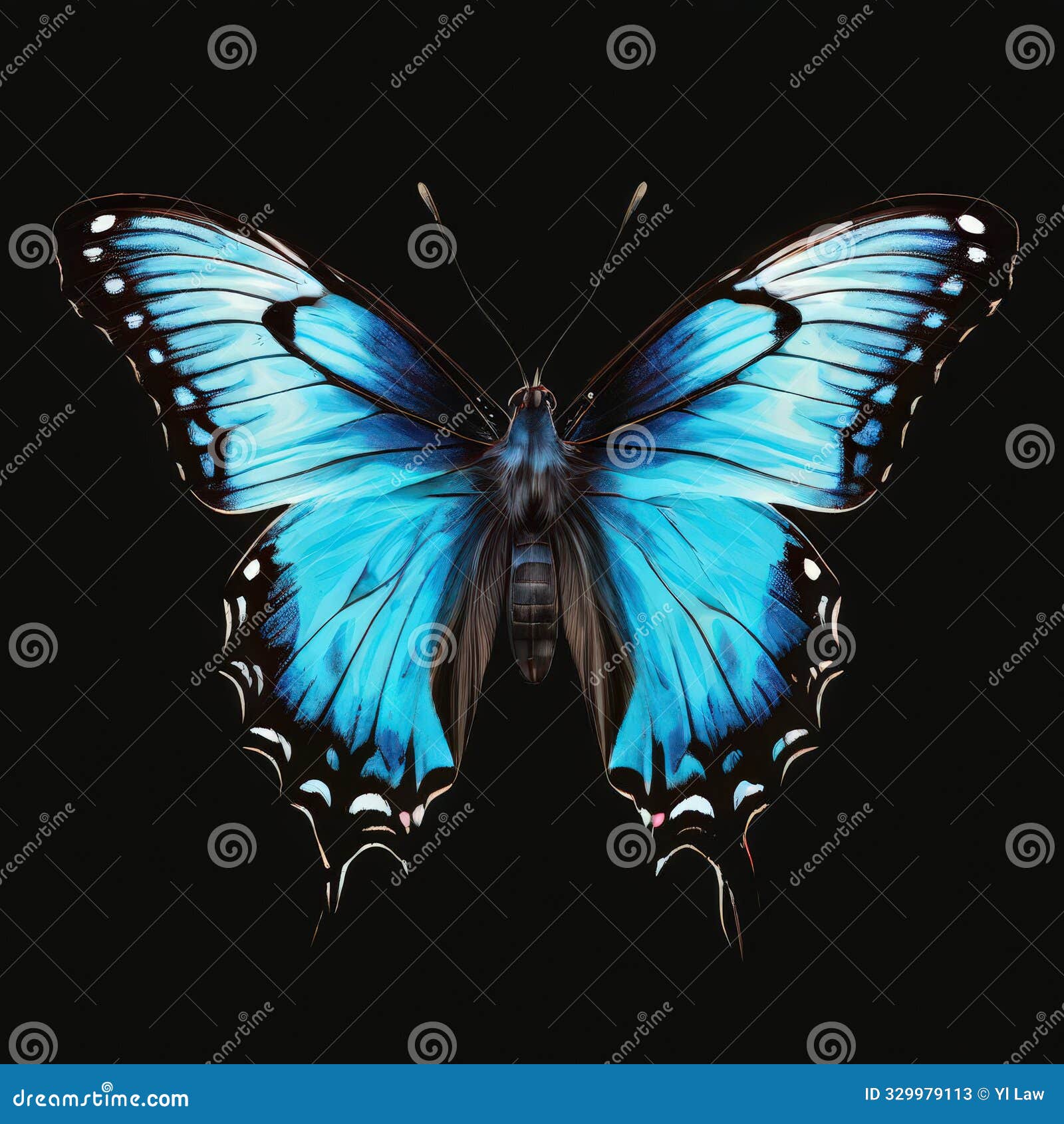 the AI Image Generator, Blue Morpho Butterfly with Open Wings Editorial ...